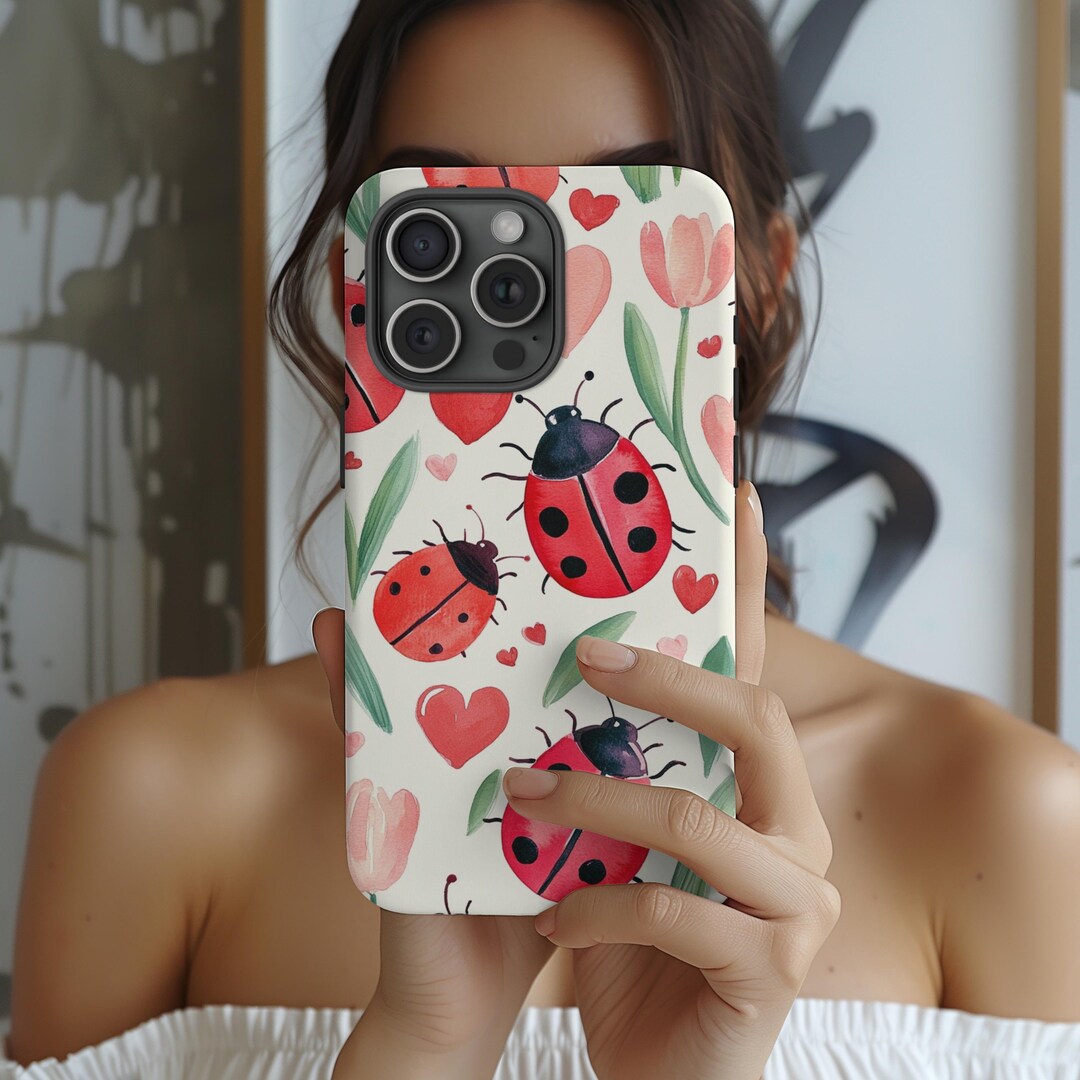 Ladybug Valentine Phone Case Spring Cute Tulip Love Gift Aesthetic ...