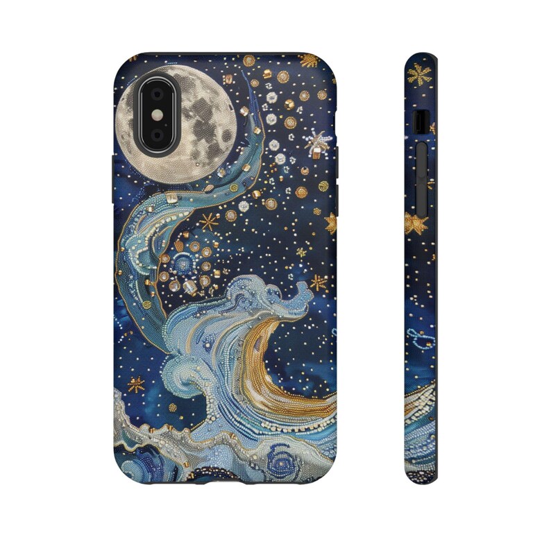 Celestial Starry Night Sky Phone Case Aesthetic Unique Embroidery ...