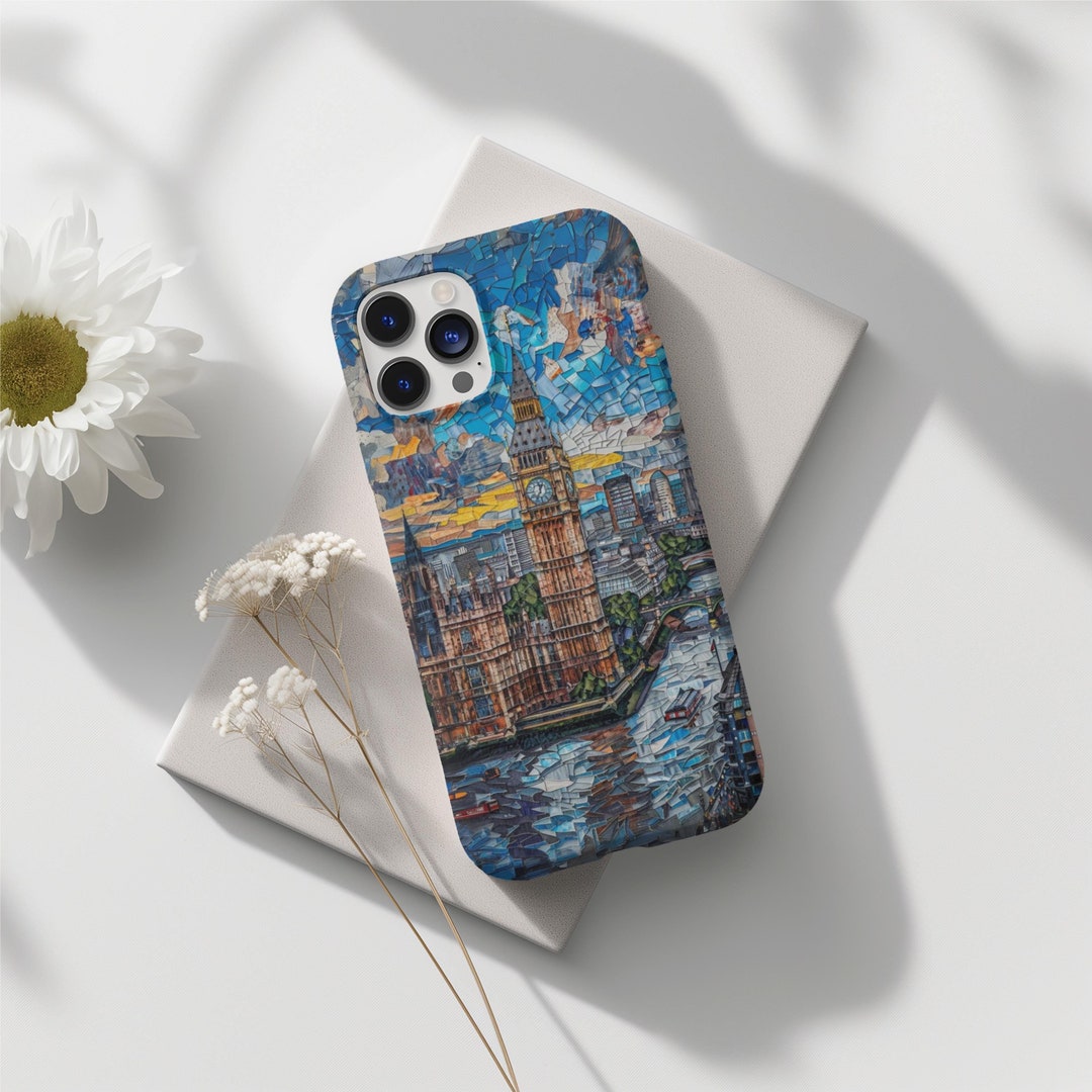 London Cityscape Phone Case Stained Glass Mosaic Phone Case London Gift ...