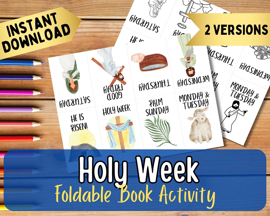 Holy Week Printables | Digital Download | Foldable Books With Printer ...