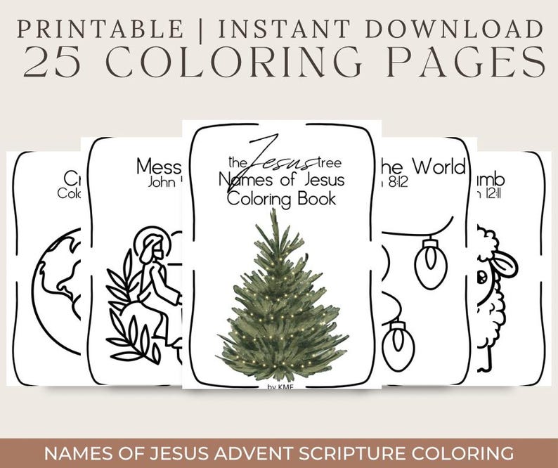 The Names of Jesus Advent Coloring Book, Christmas Countdown Family ...