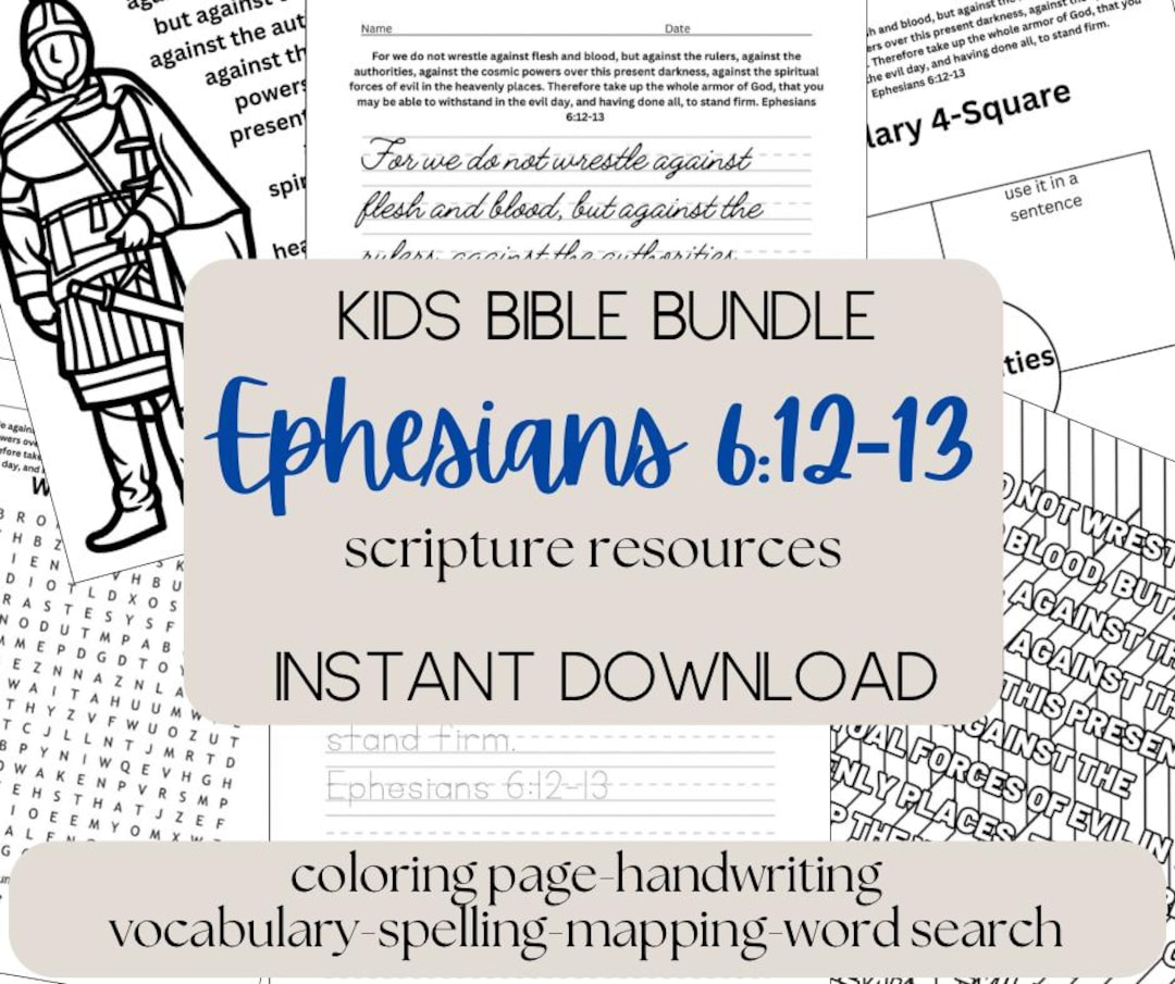 Ephesians 6:12-13 Digital Download Bible Scripture Resource Printable ...