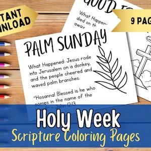 Holy Week Printables | Digital Download | Coloring Pages With Scripture ...