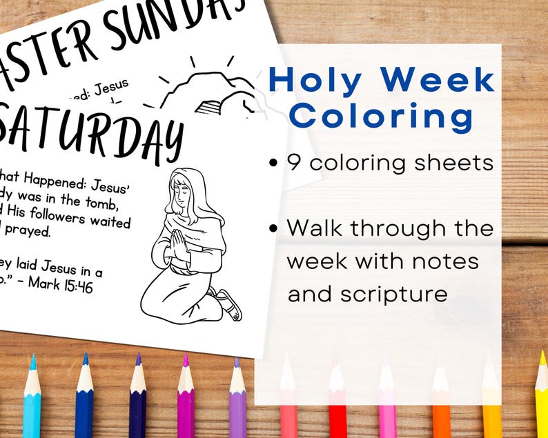 Holy Week Printables | Digital Download | Coloring Pages With Scripture ...