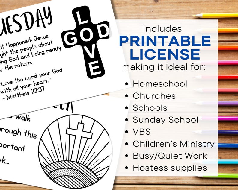 Holy Week Printables | Digital Download | Coloring Pages With Scripture ...