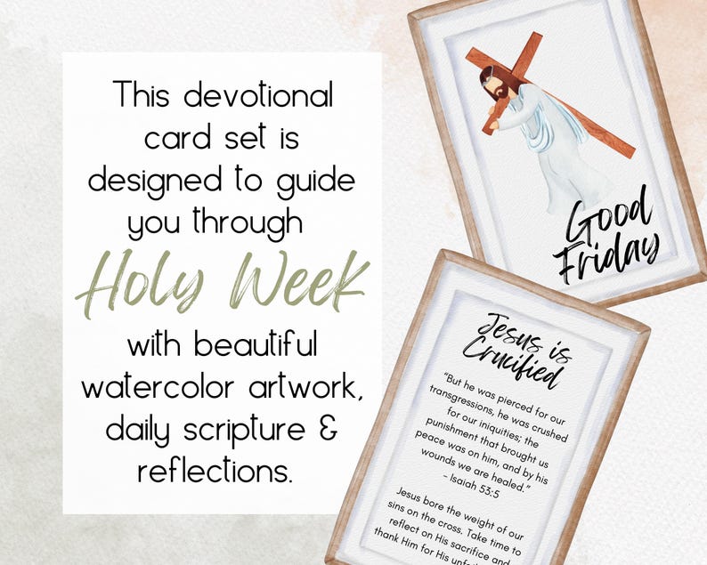 Christian Holy Week Easter Scripture Cards Printable Advent Countdown ...