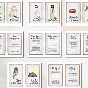 Christian Holy Week Easter Scripture Cards Printable Advent Countdown ...