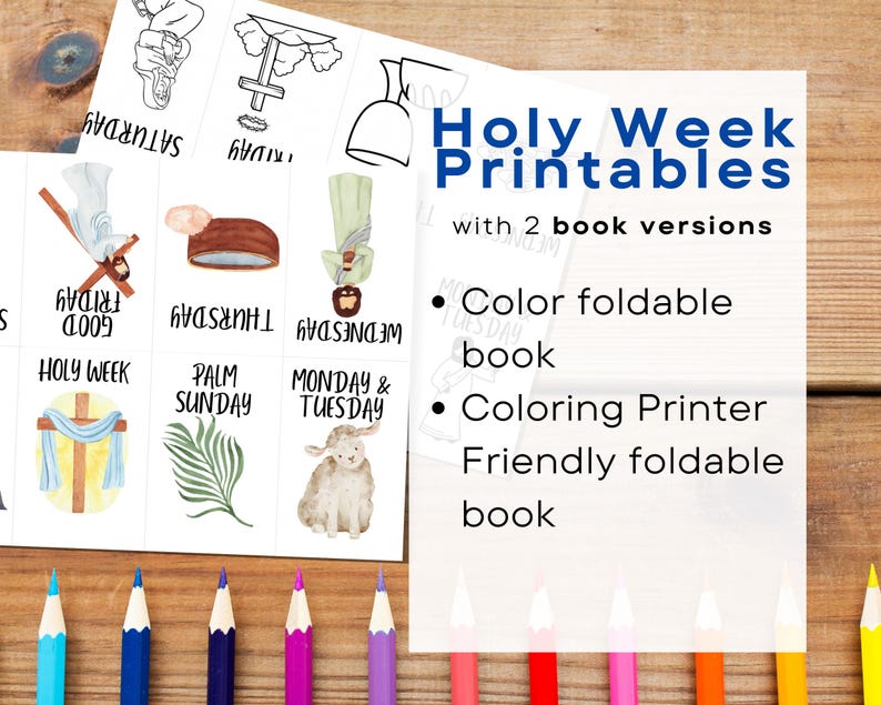 Holy Week Printables | Digital Download | Foldable Books With Printer ...