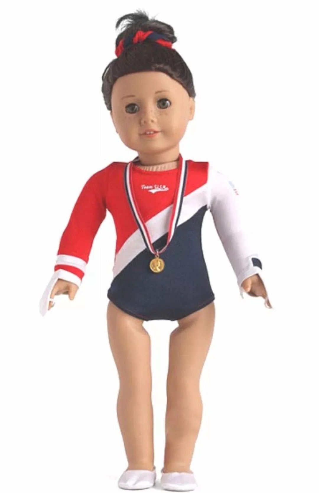 18 Doll 2024 Team USA Red White & Blue Olympics Gymnastics Leotard With ...