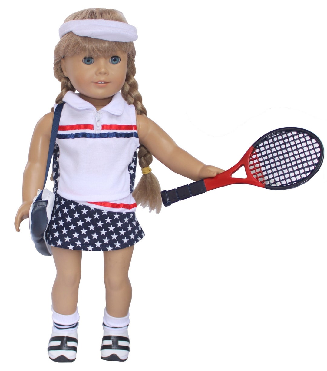 18 Doll Team USA Tennis Set With Visor Shoes Racquet & Bag - Etsy