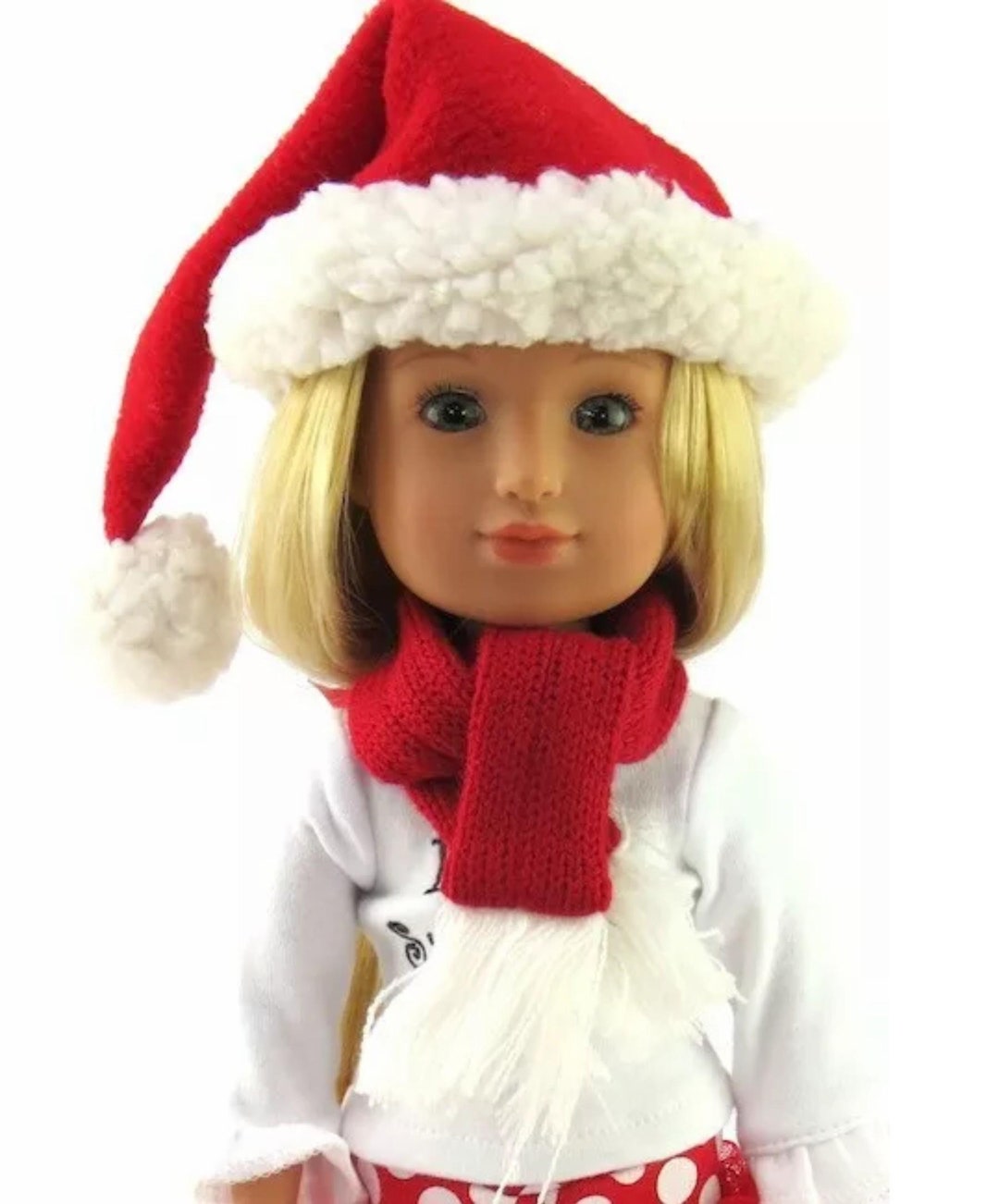 14.5" Doll (fits Welliewishers) Red Christmas Santa Hat & Scarf - Etsy