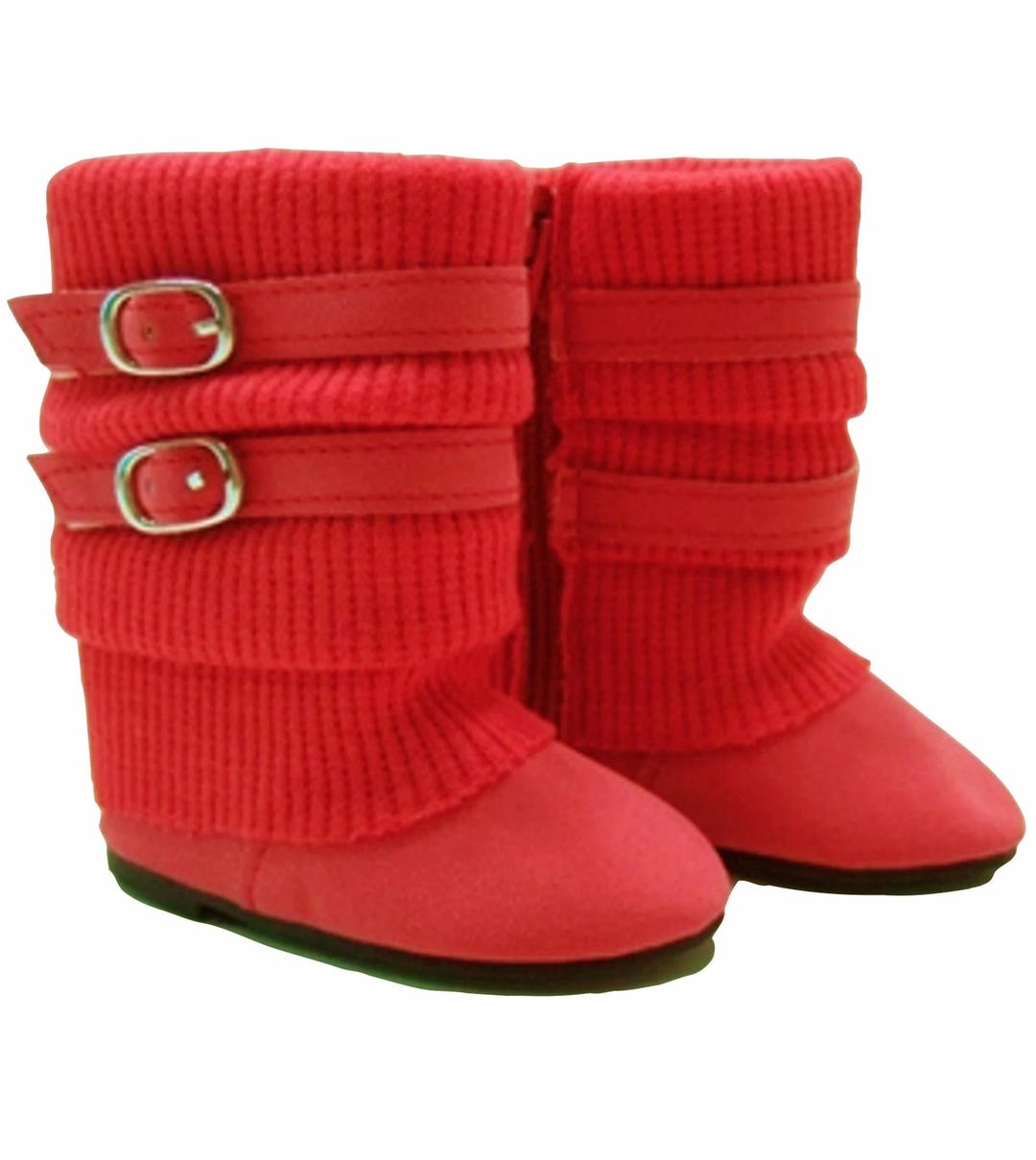 18 Doll Dusty Red Slouchy Boots W/ Buckle - Etsy