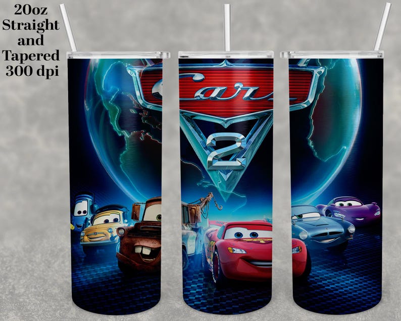Cars, Mcqueen Collage20 Oz Skinny Tumbler Sublimation Design, Instant ...