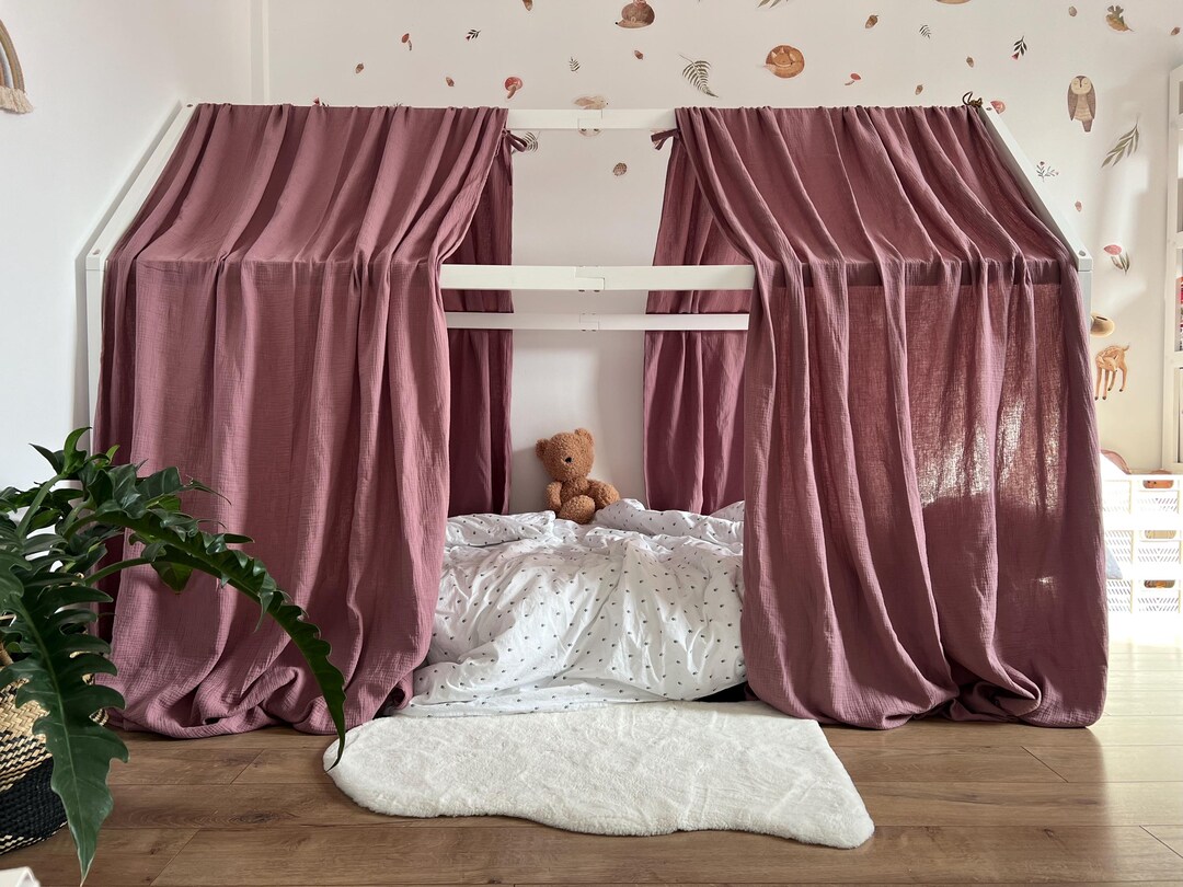 Cotton MUSLIN Canopy, Bed Canopy, House Bed Canopy, Baby Room Curtains ...