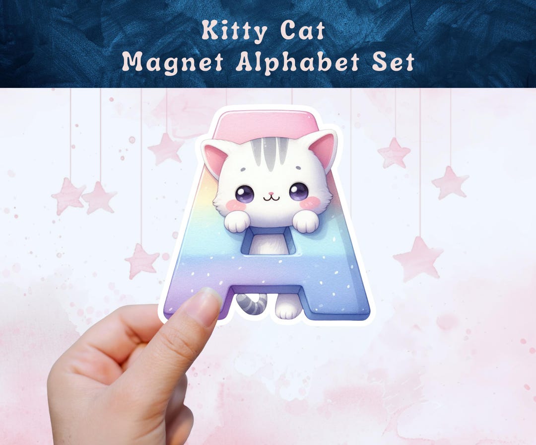 Kitty Cat Alphabet Magnets | A to Z Letters for Fridge or Classroom ...