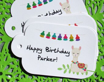 Llama Birthday Party Favors Tic Tac Labels Stickers ANY AGE - Etsy