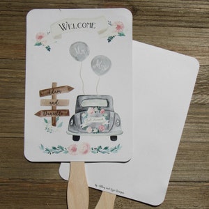 Boho Wedding Fans Rustic Wedding Fans Assembled Fans Just Married Fans ...