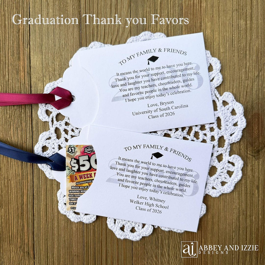 Personalized Graduation Lottery Ticket Favors: Class of 2026 - Etsy