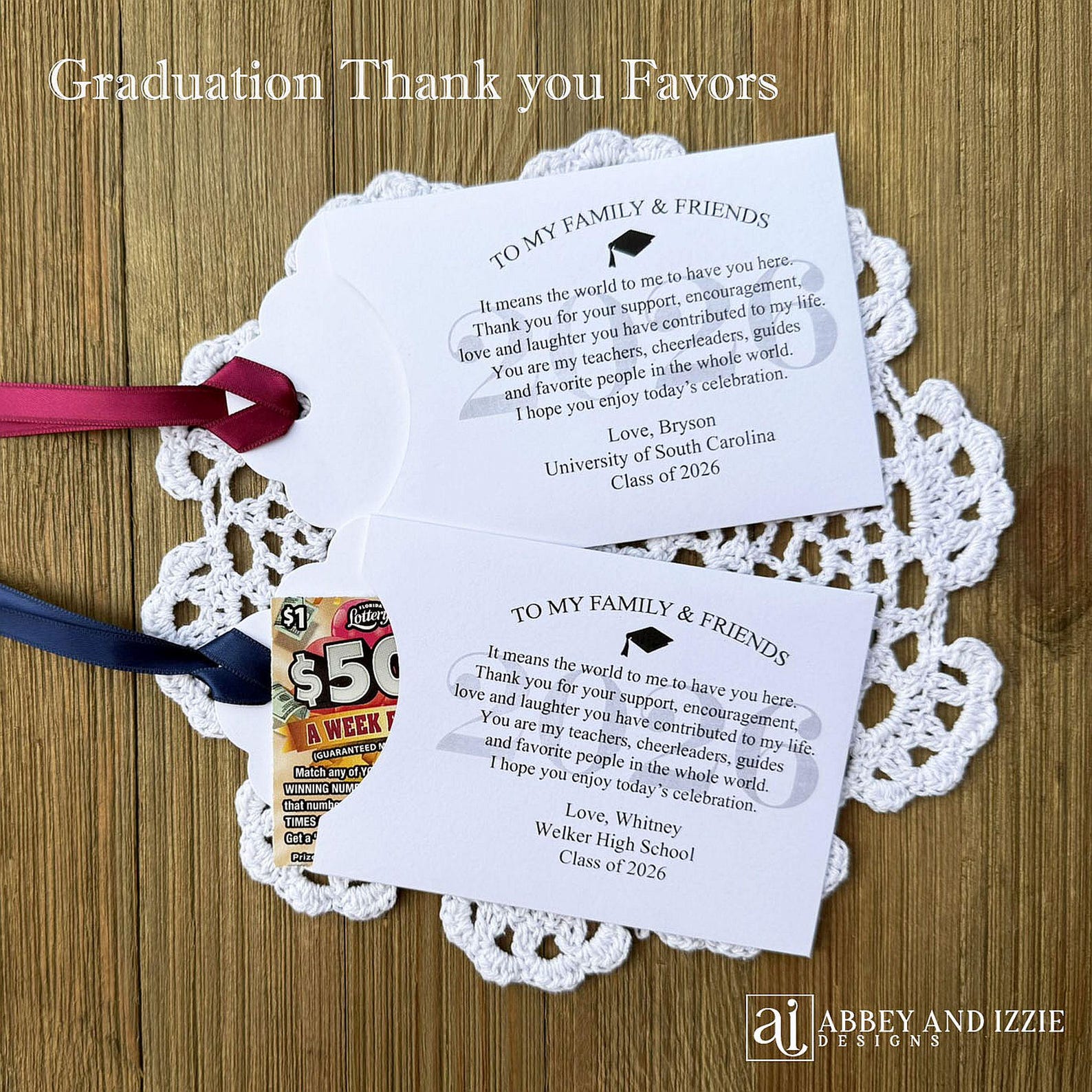 Personalized Graduation Lottery Ticket Favors: Class of 2026 - Etsy