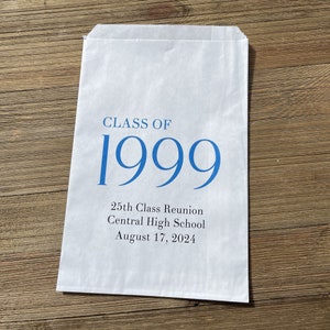 Personalized Class Reunion Favor Bags: School & Year - Etsy