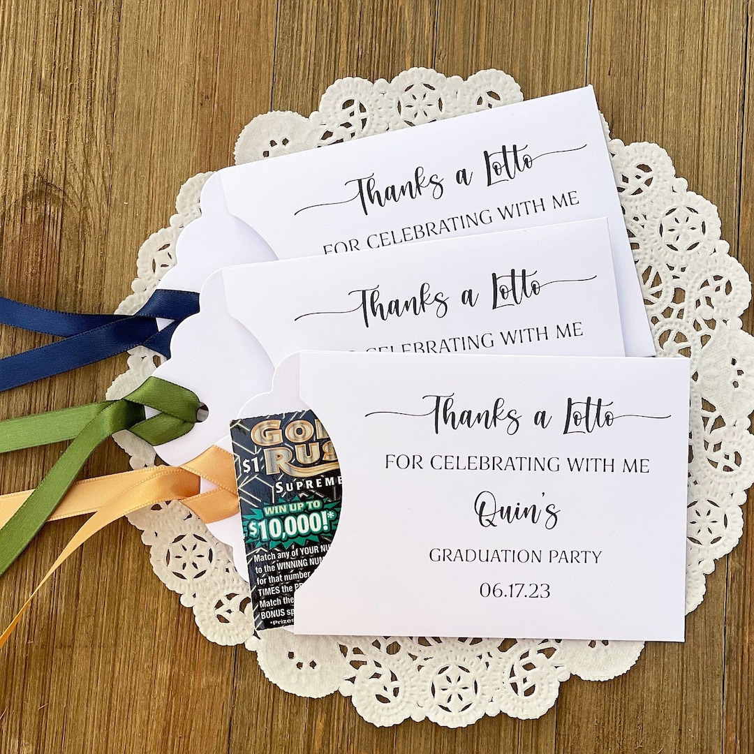 Personalized Lottery Ticket Graduation Favors With Ribbon - Etsy
