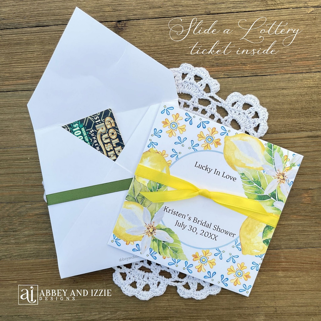Lemon Bridal Shower Favors: Personalized Lottery Ticket Holder - Etsy