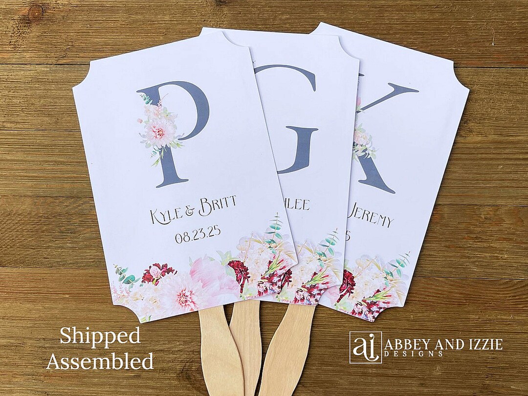Monogrammed Wedding Fans Personalized for the Happy Couple! Let Us Do ...