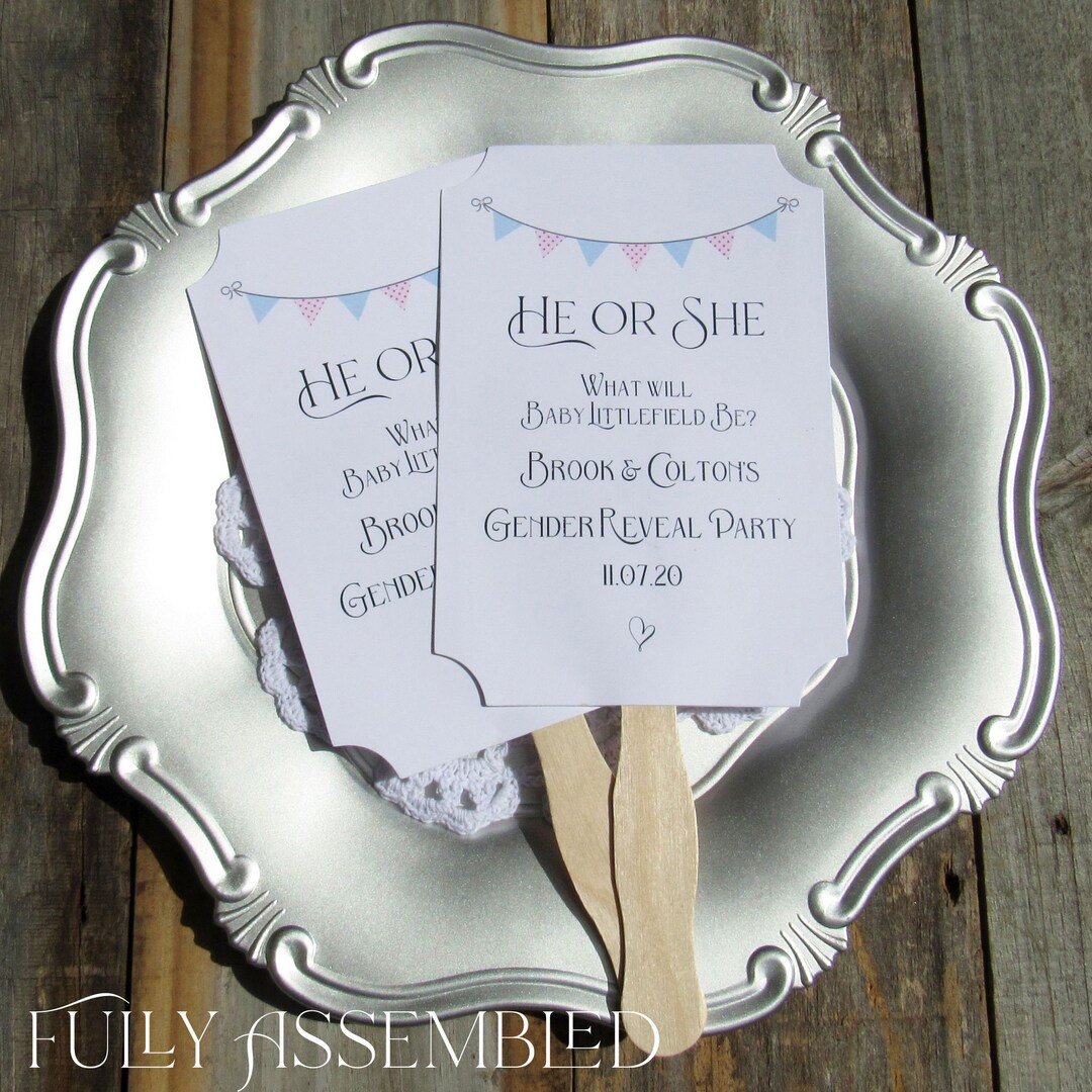 Gender Reveal Party Gender Reveal Party Favors Gender Reveal Fan Gender Reveal Favor Fans
