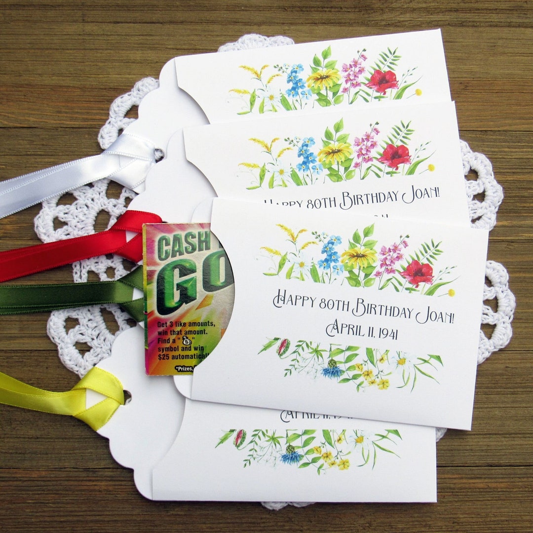 Wildflower Birthday Party Favors, Slide a Lotto Ticket in These Cute ...