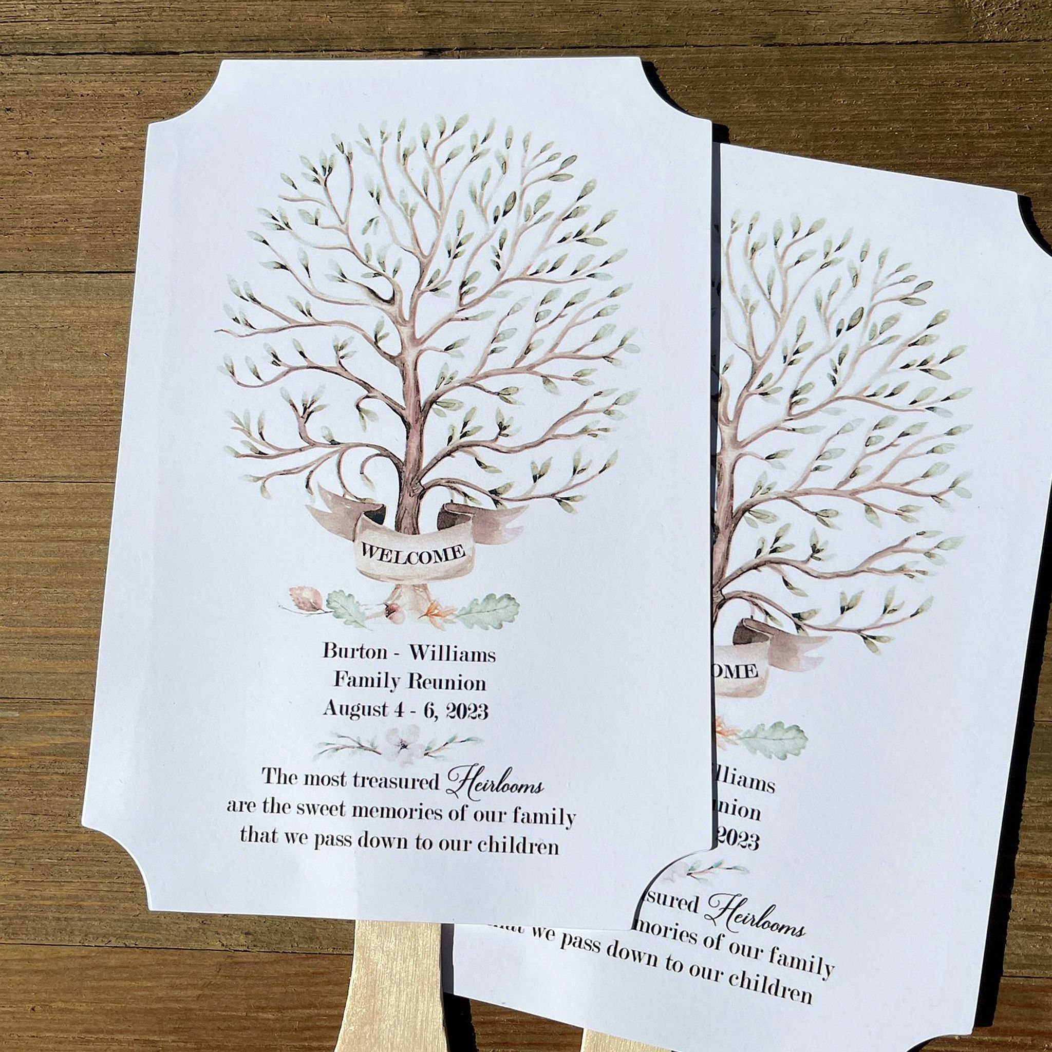 Personalized Family Reunion Favor Fans: Tree of Life Keepsake - Etsy