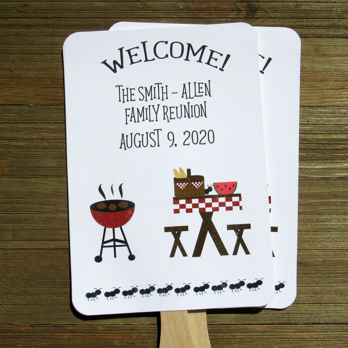 Personalized Family Reunion Favor Fans: Barbeque Theme - Etsy