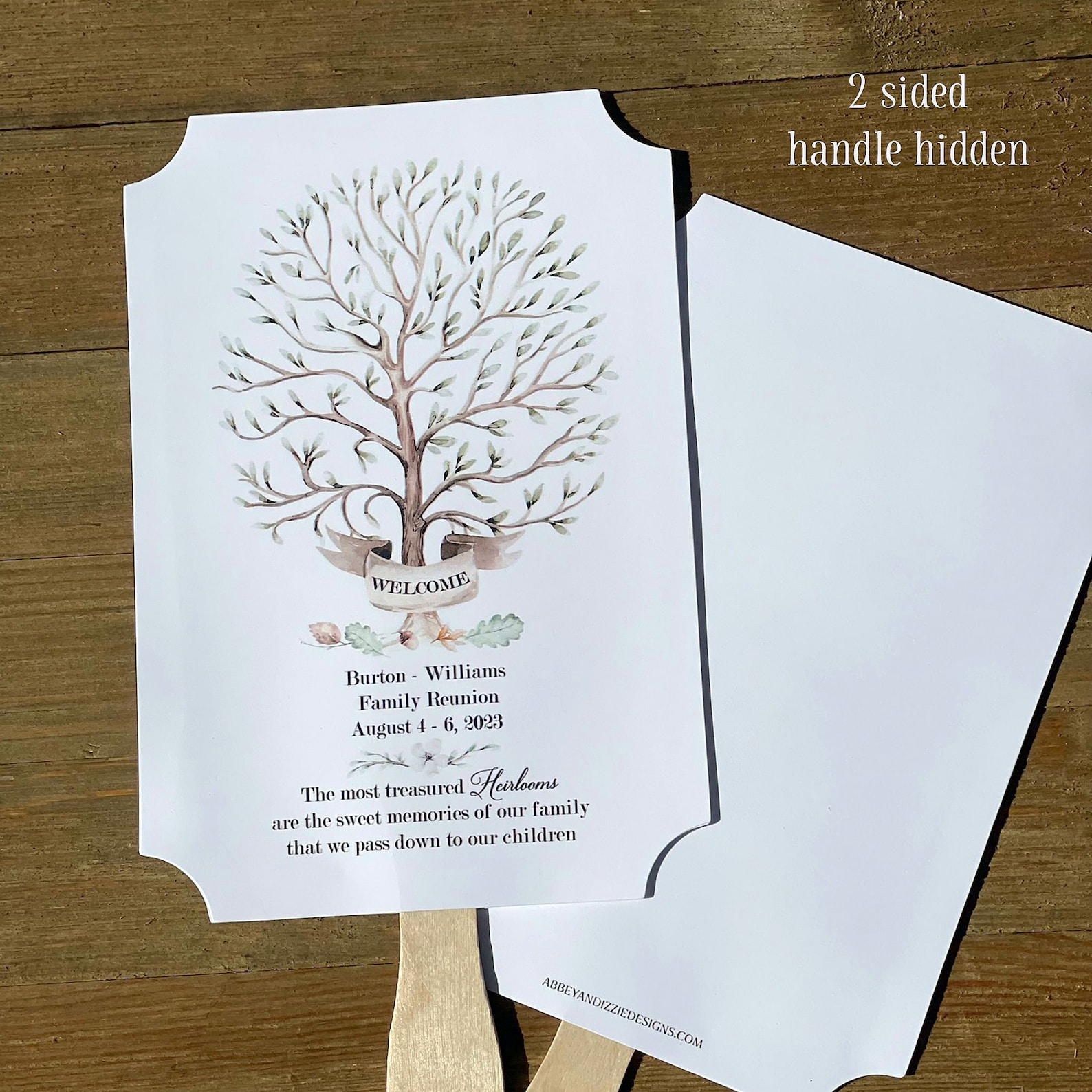 Personalized Family Reunion Favor Fans: Tree of Life Keepsake - Etsy