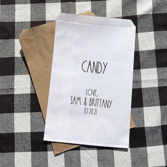 Rae Dunn Inspired Candy Bags - Wedding Candy Bags - Wedding Candy ...