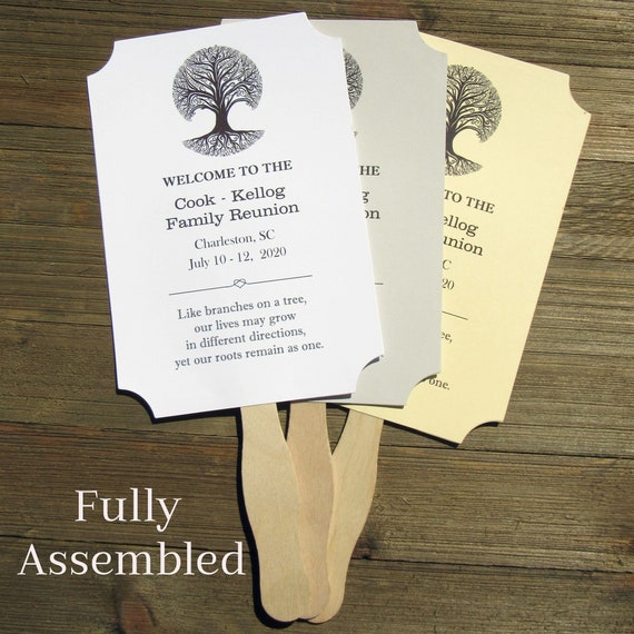 Personalized family reunion fans with family name, date, place and ...