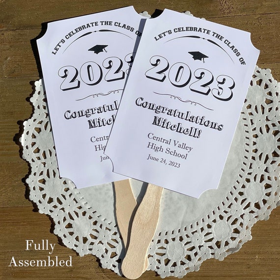 Graduation party favor fans personalized for the graduate. A graduation ...