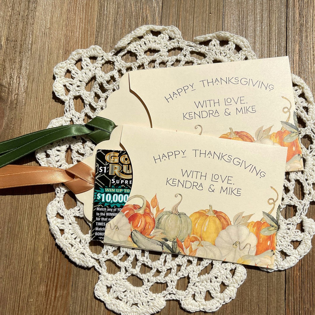 Personalized Thanksgiving Lottery Ticket Favors With Ribbon - Etsy