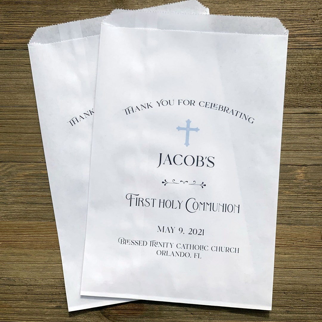 Personalized First Communion Favor Bags - Boy's Celebration - Etsy