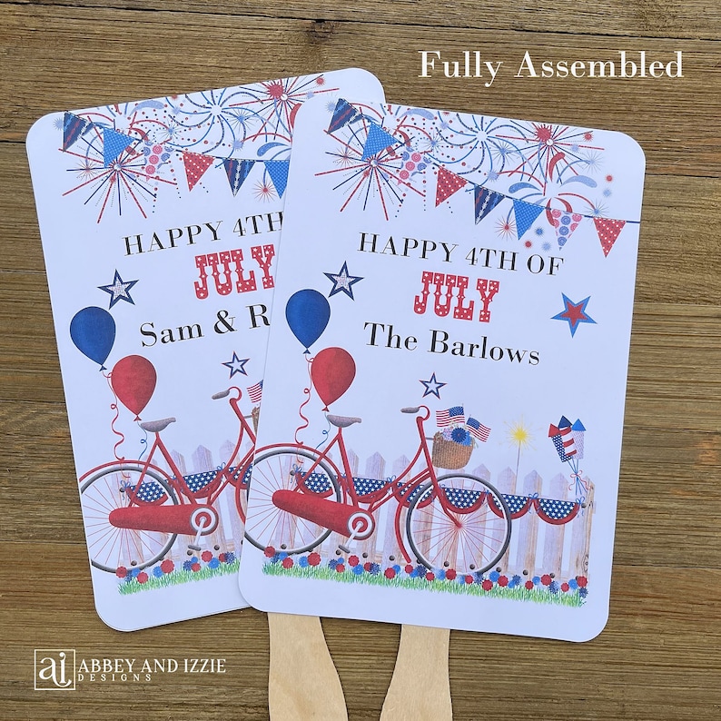 Personalized 4th of July Hand Fans: Patriotic BBQ Keepsake - Etsy