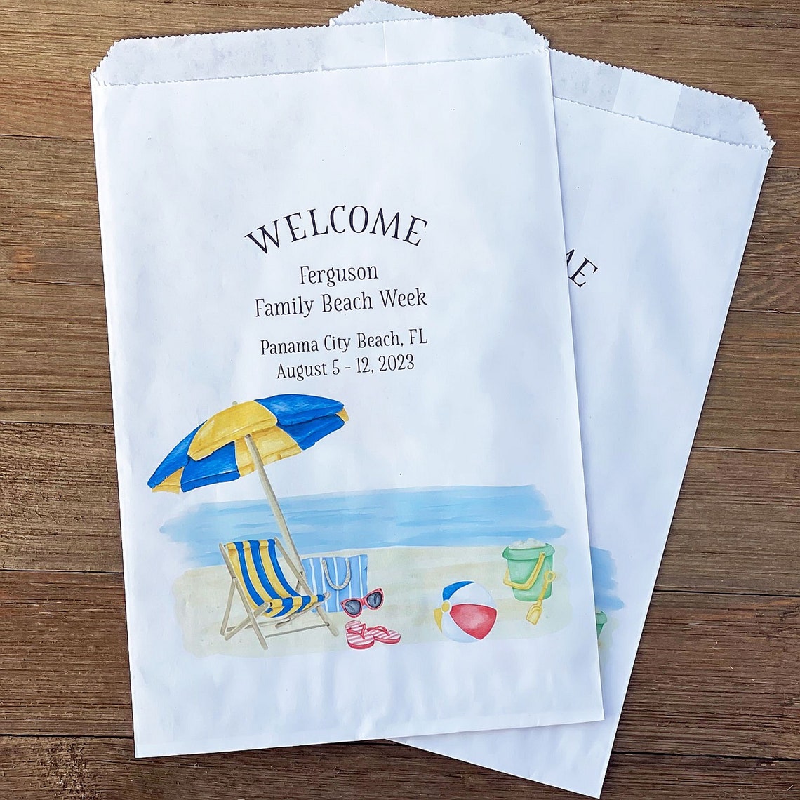 Personalized Beach Family Reunion Favor Bags - Etsy