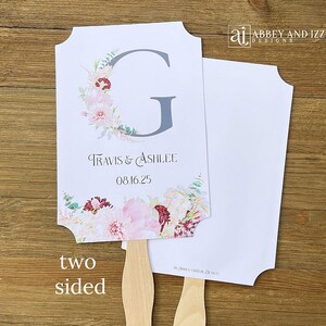 Monogrammed Wedding Fans: Floral Personalized Favors - Etsy