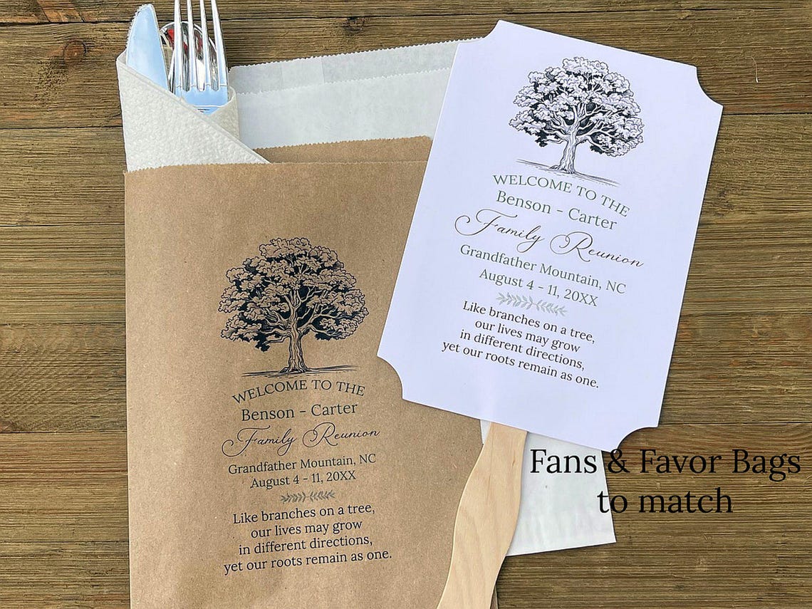 Personalized Family Reunion Fans: Tree of Life Keepsake - Etsy
