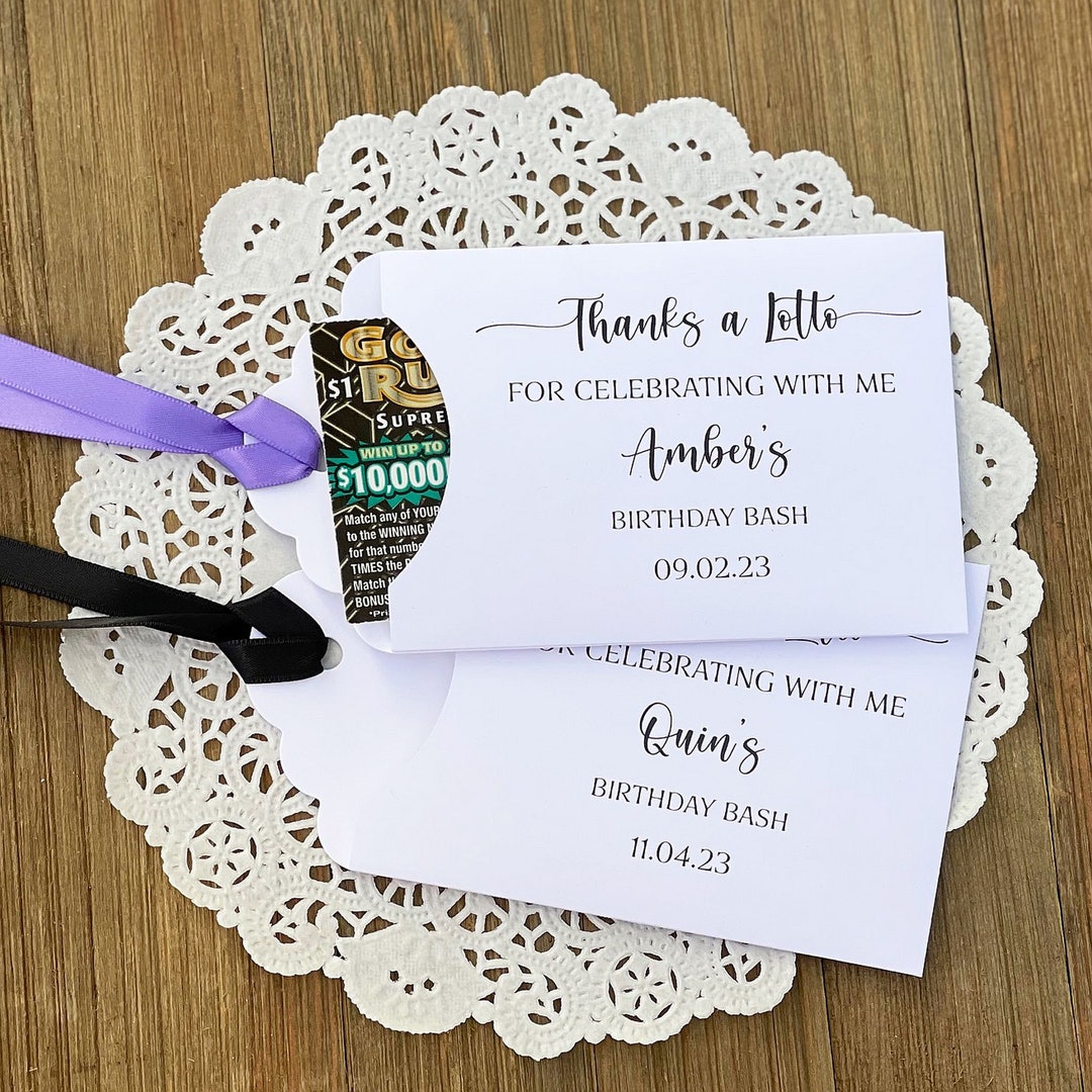 Personalized Lottery Ticket Envelope: Thanks a Lotto Favors, Custom ...