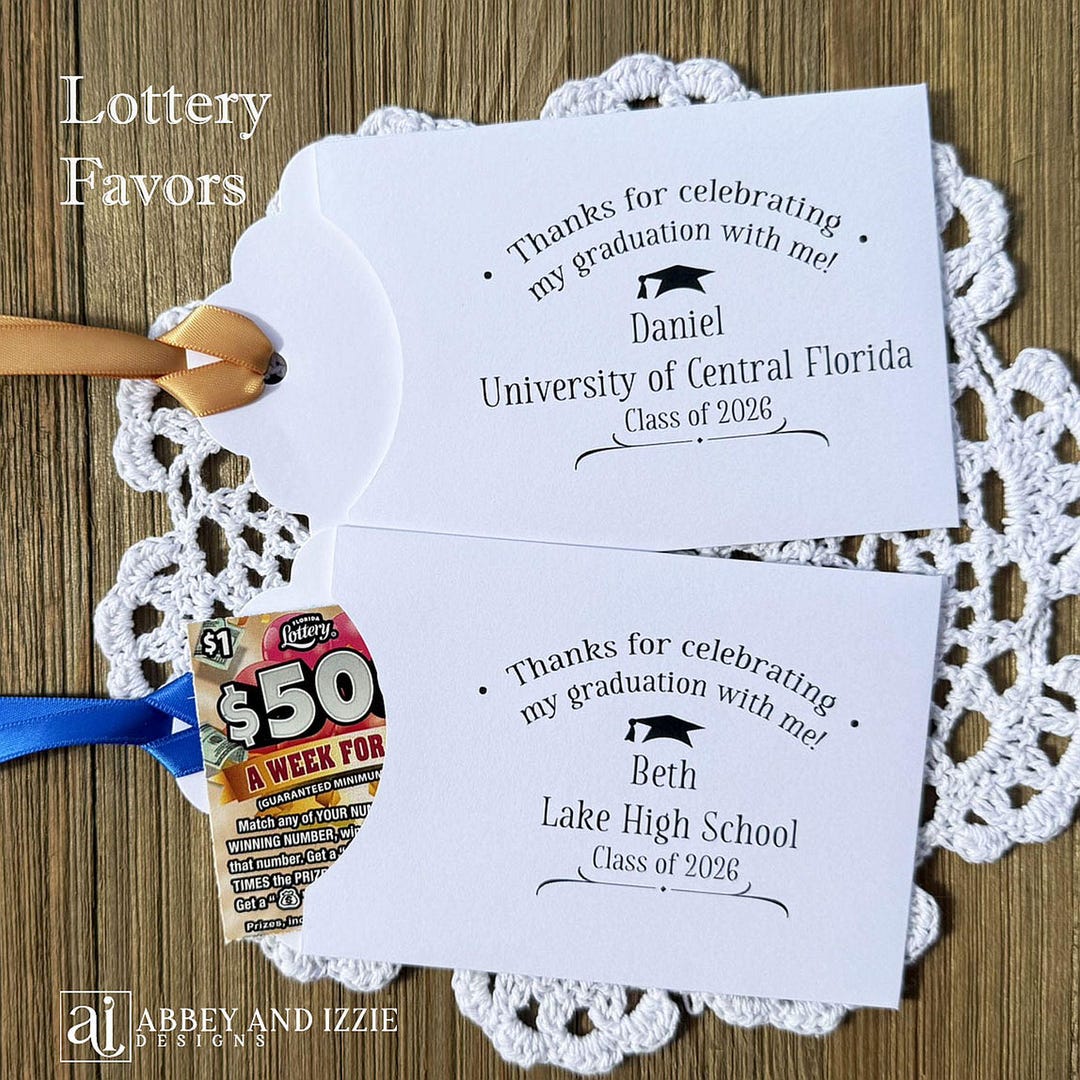 Personalized Graduation Lottery Ticket Favors: Class of 2026 - Etsy