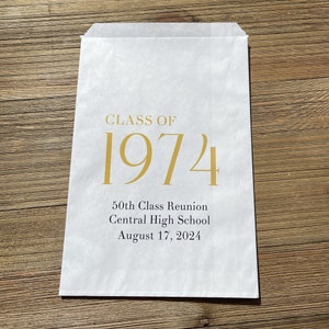 Personalized Class Reunion Favor Bags: School & Year - Etsy