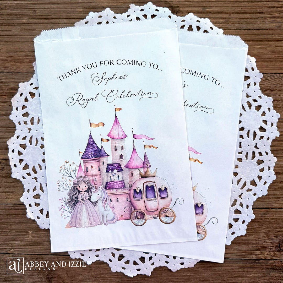 Personalized Princess Party Favor Bags: Royal Celebration - Etsy