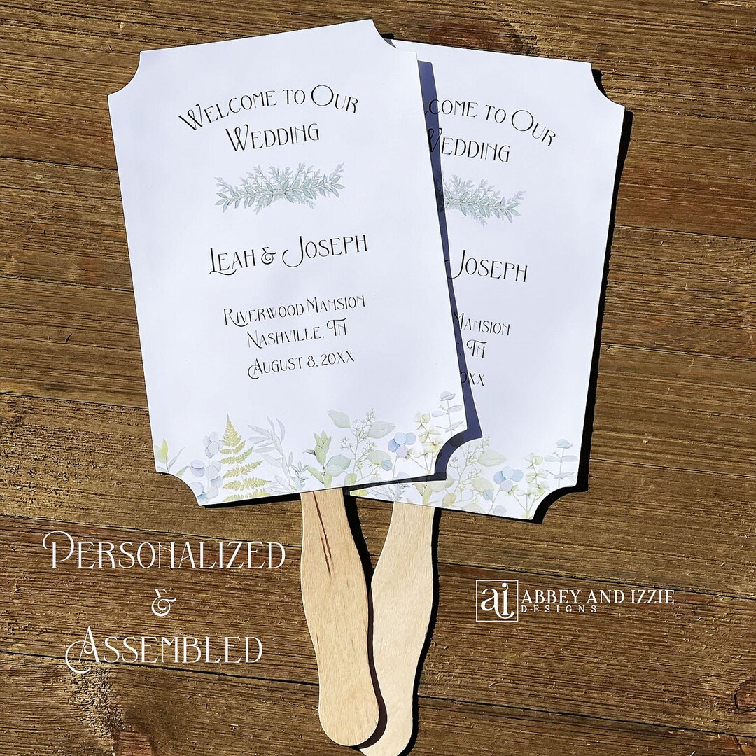Add a Touch of Elegance With These Greenery Wedding Guest Fans ...
