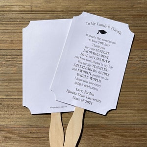 Keepsake Graduation Favor Fans Personalized for the Graduate, Perfect ...