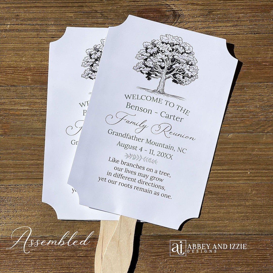 Personalized Family Reunion Fans: Tree of Life Keepsake - Etsy