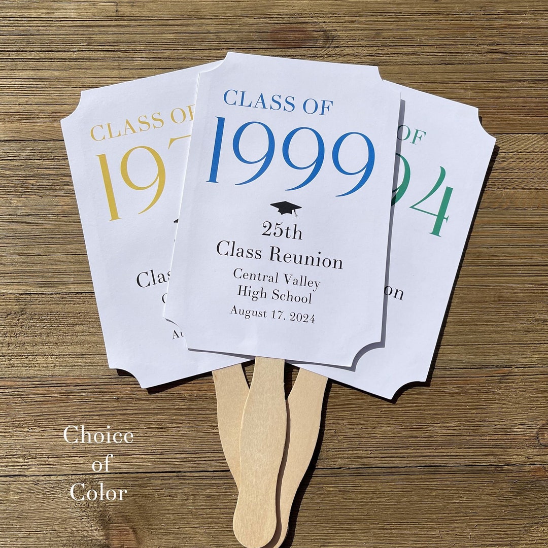 Class Reunion Favor Fans Personalized for Any Year Reunion. Reunion ...