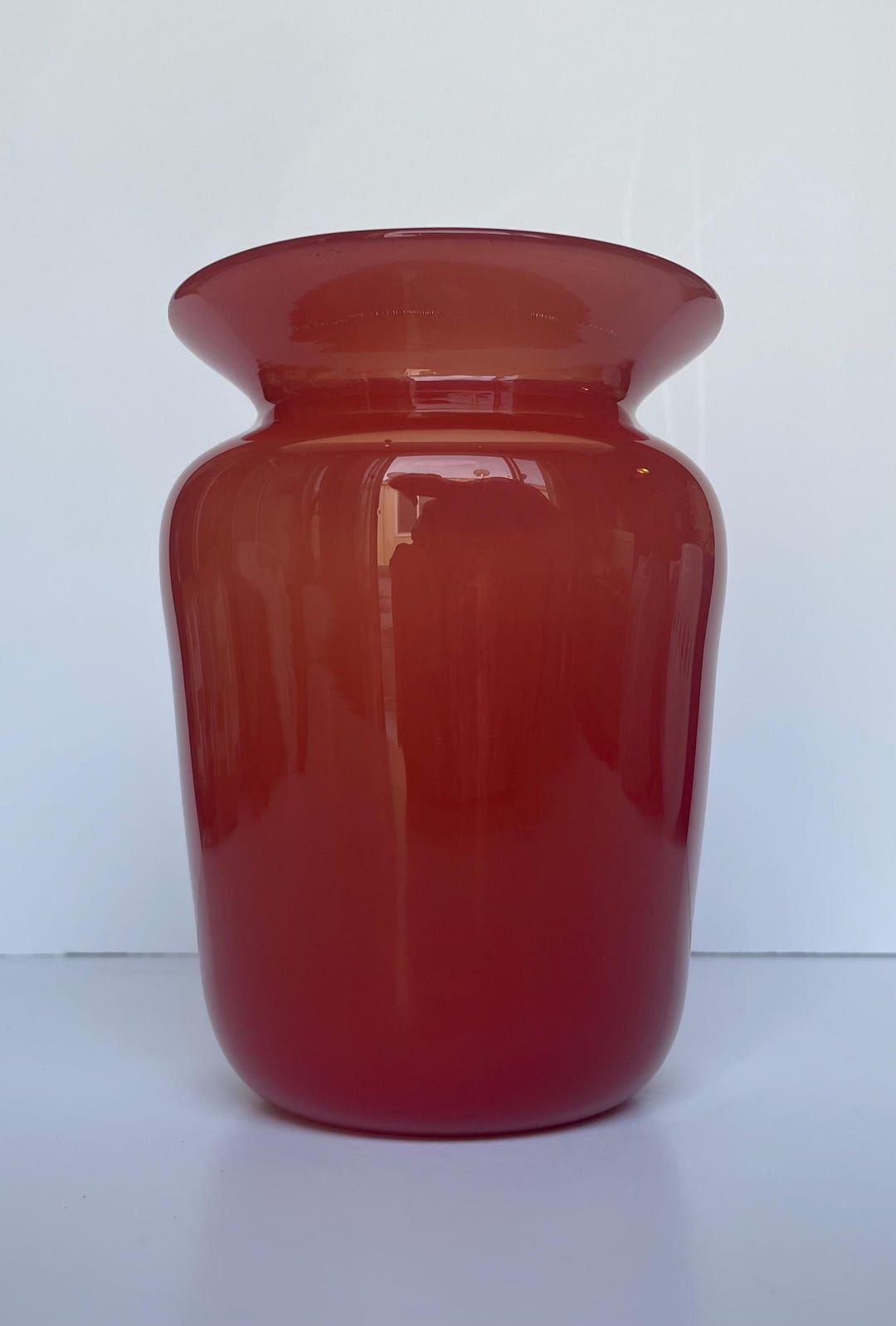 MCM Artisan Tomato Red Blown Glass Vase Signed Davis - Etsy
